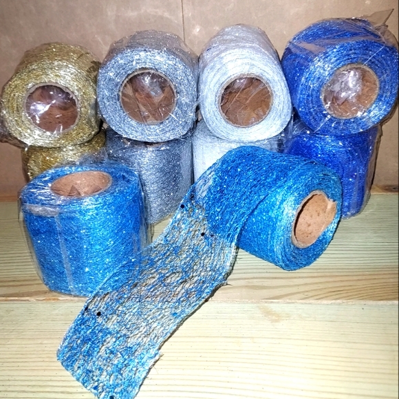 Other | Decorative Tulle Glitter Mesh Ribbon Roll | Poshmark